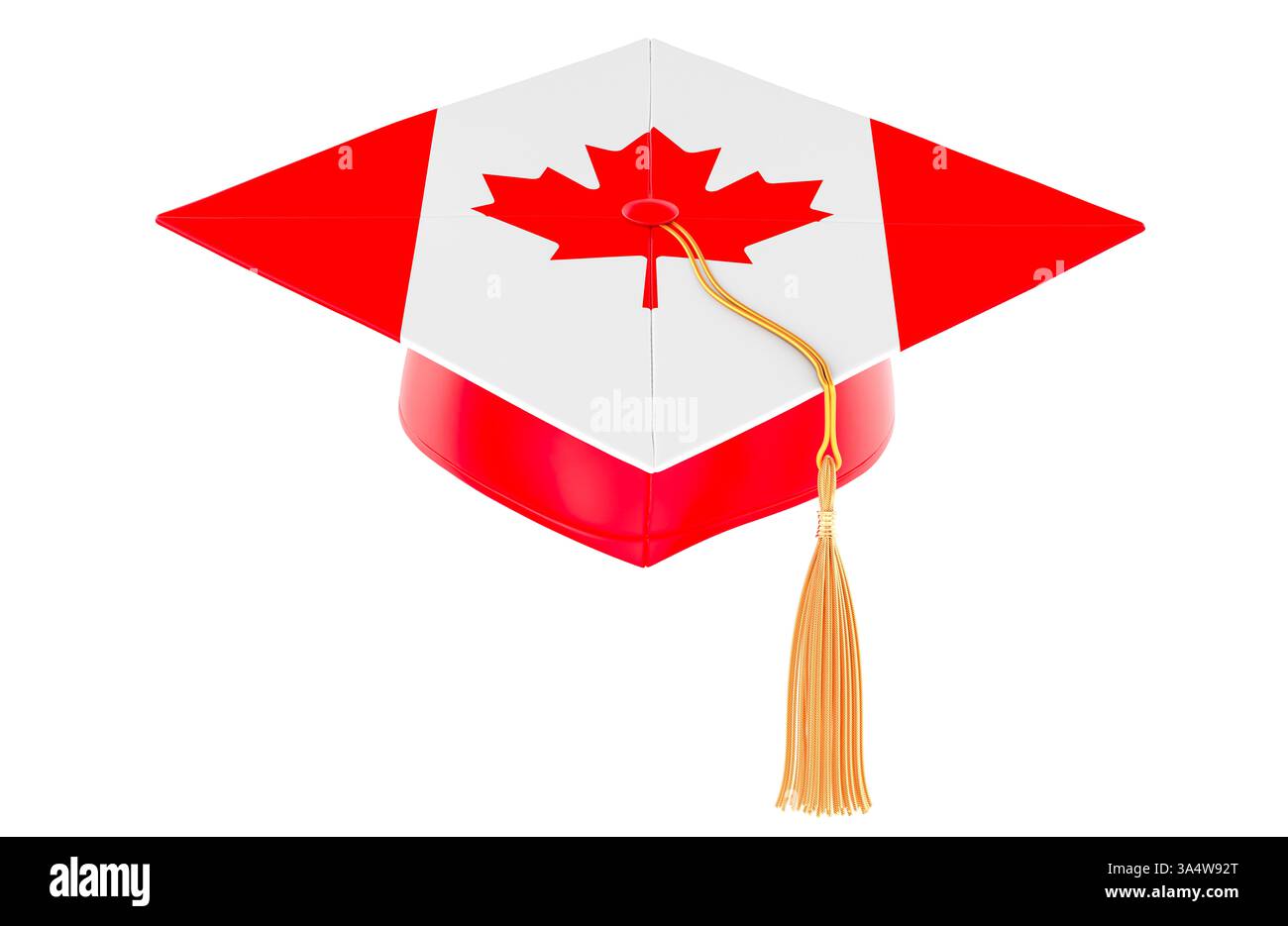 Graduation cap with Canadian flag. Education in the Canada, concept. 3D ...