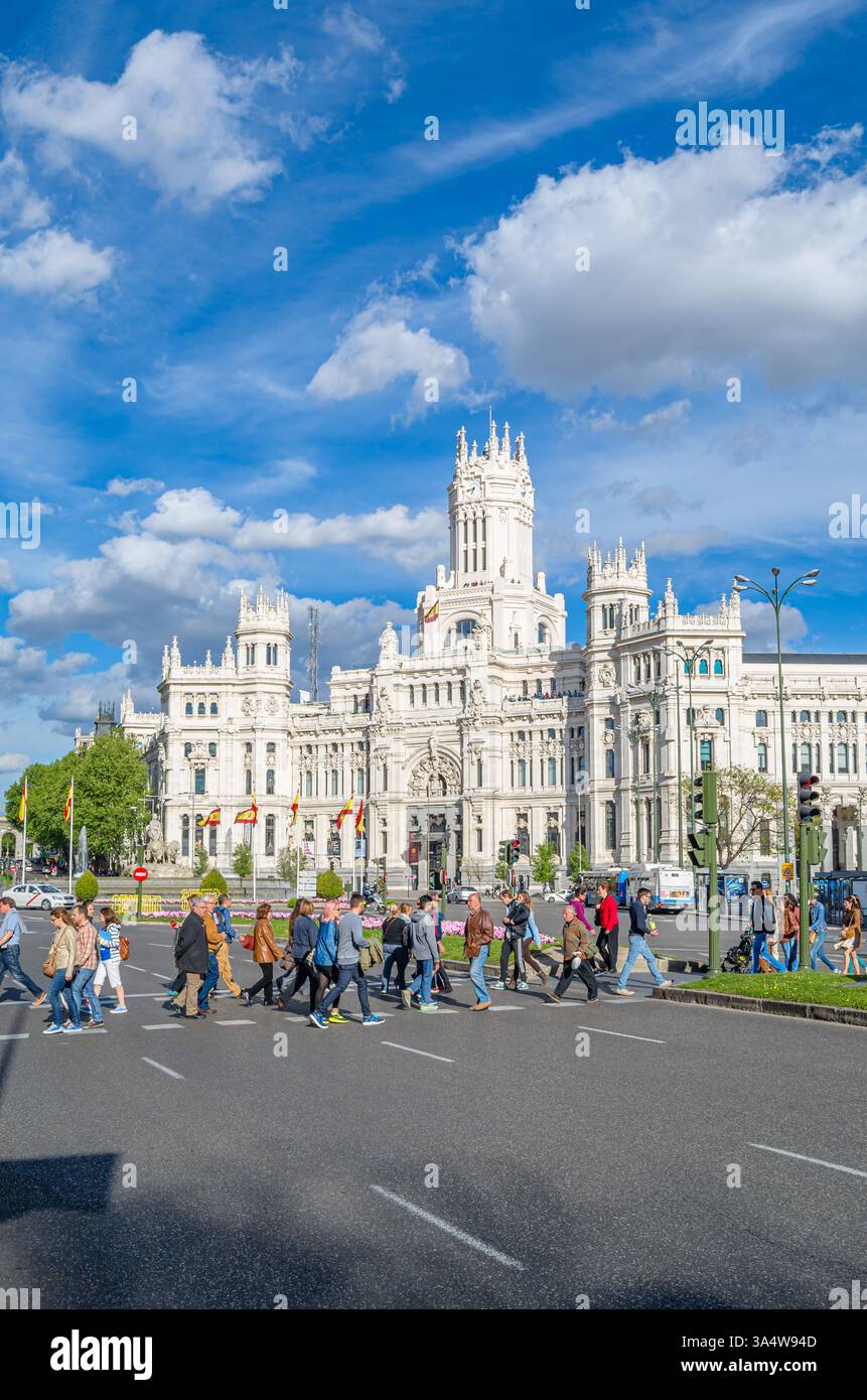 MADRID, SPAIN - APRIL 19, 2015: View of Plaza de Cibeles (Cibeles ...
