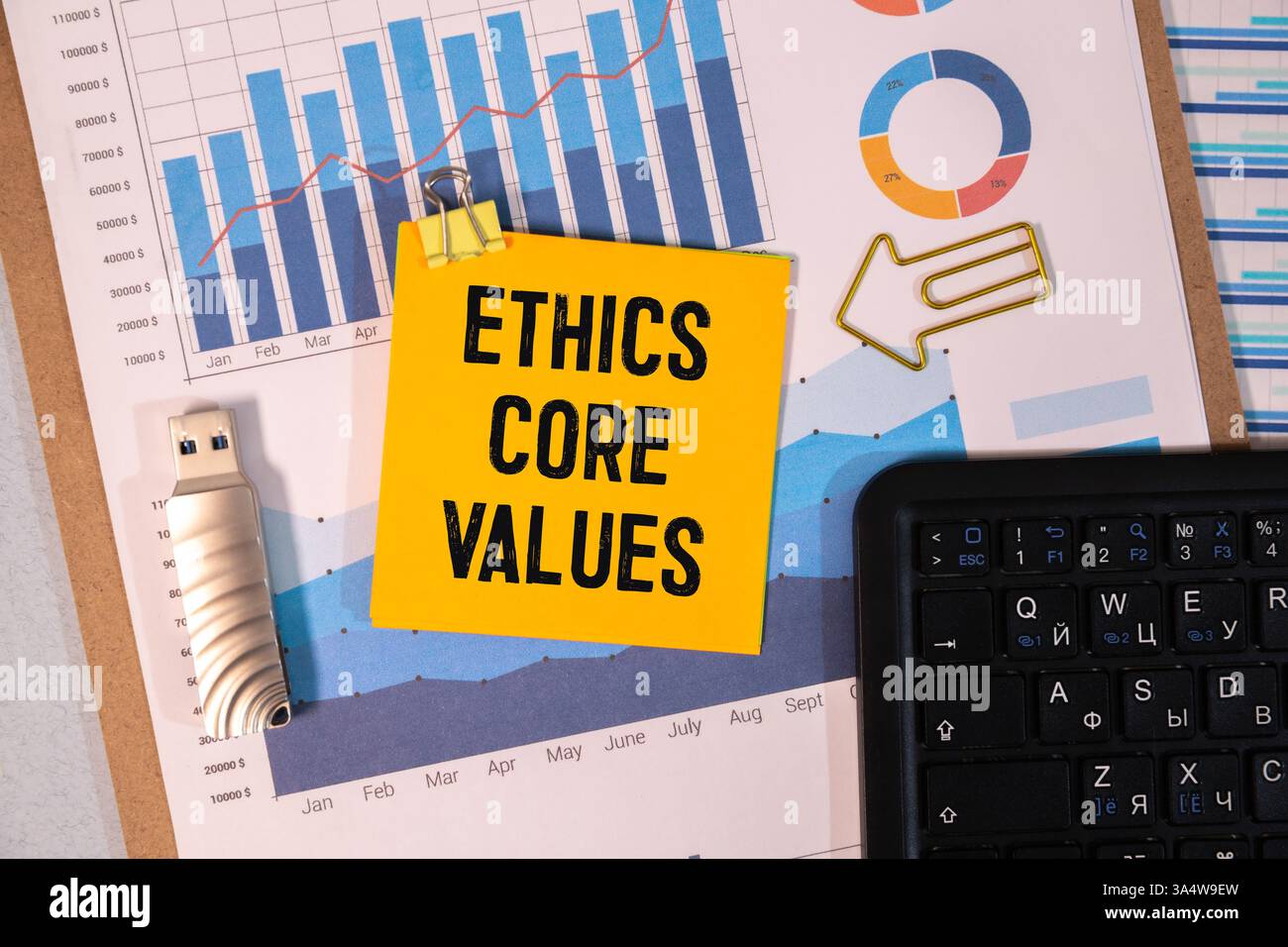 Concept words OUR CORE VALUES symbol on wooden blocks on a lemon ...