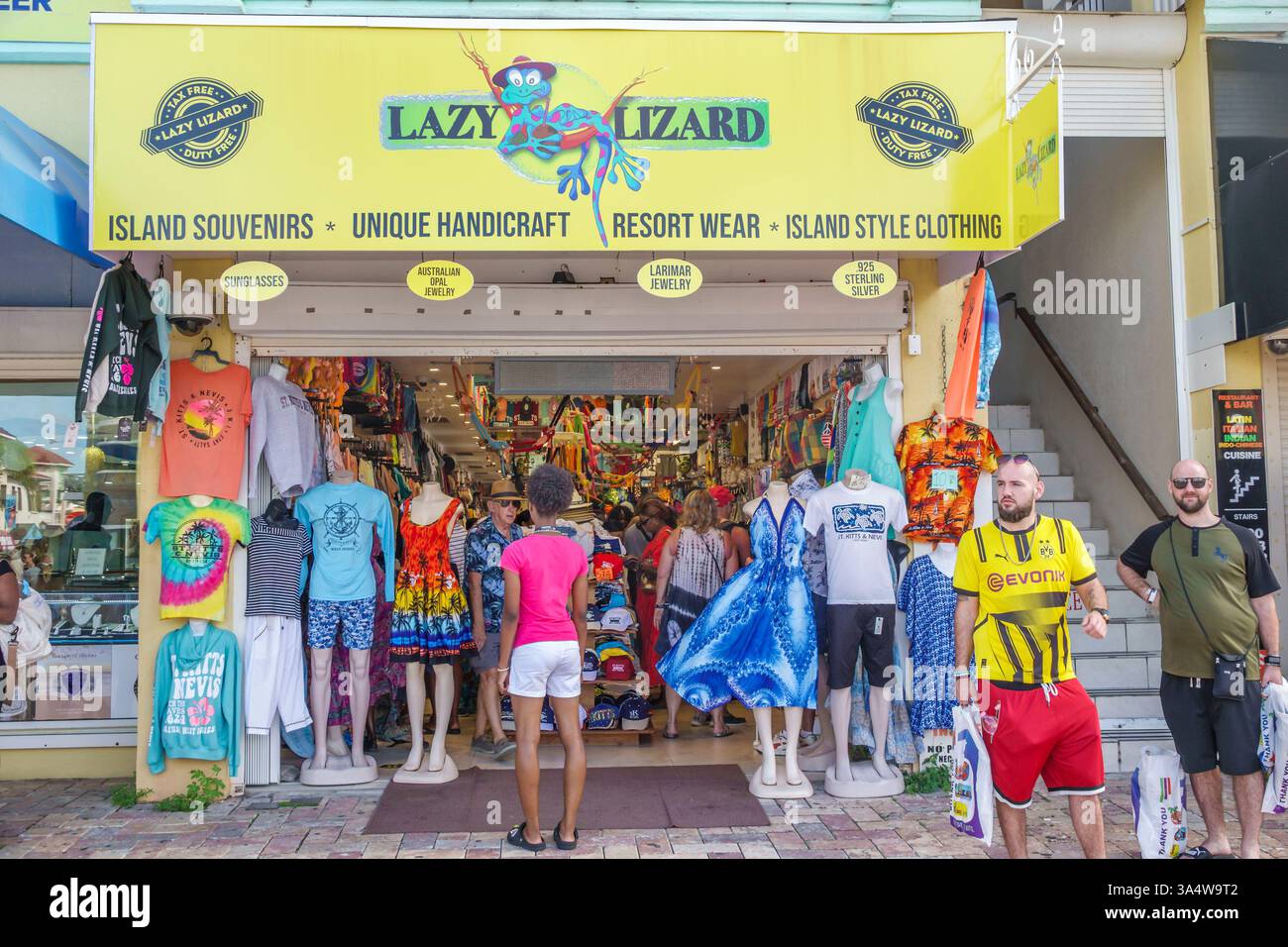 Basseterre St. Saint Kitts and Nevis,Port Zante cruise port shopping mall complex,Lazy Lizard ...