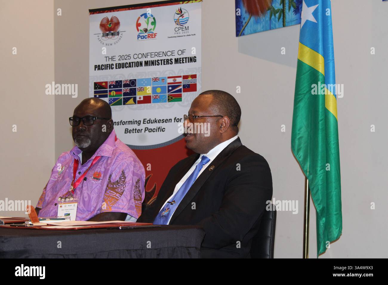Solomon Island's Education Minister, Tozen Leokana, and Papua New ...