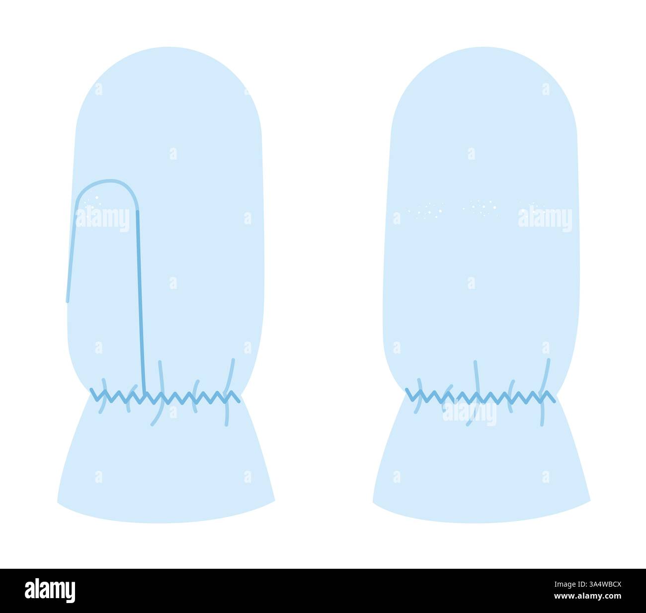 Igloo Gloves One-Fingered Pile Mitten light blue cartoon Fashion hand ...