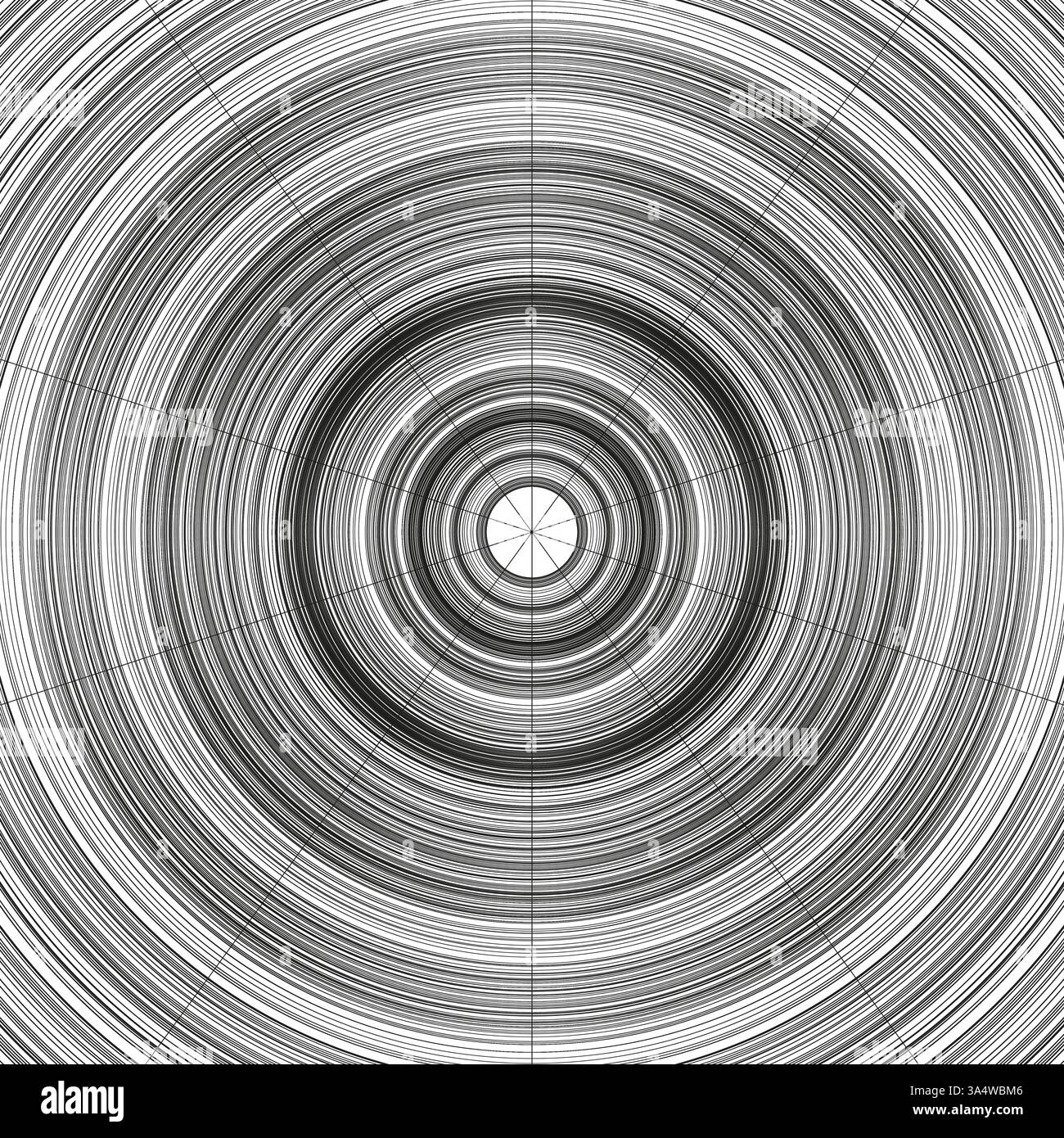 Concentric Circular Pattern Black And White Lines Optical Geometric Illusion Vector Abstract