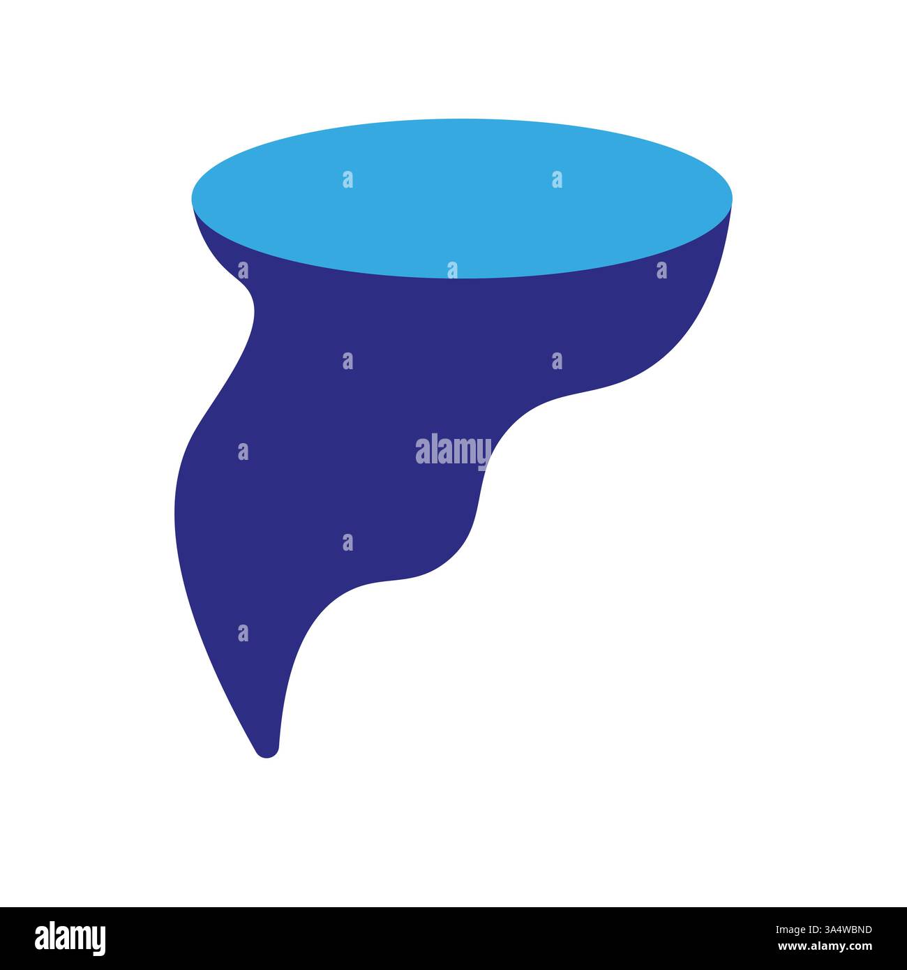 Blue drop icon. Water element symbol. Vector swirl shape. White ...