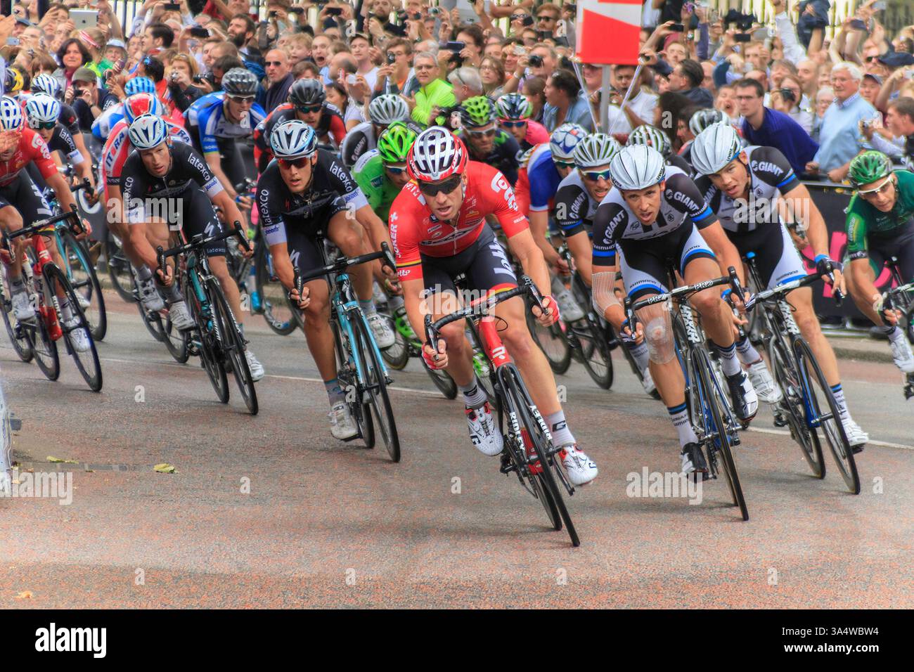 Tour de France 2014. Lars Bak of team Lotto-Belisol leads the third ...