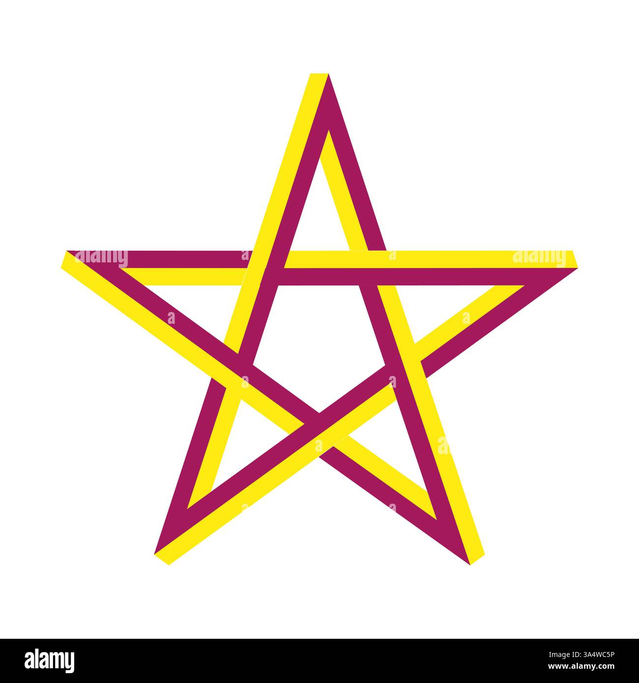 Pentagram star symbol. Abstract geometric design. Colorful overlapping ...