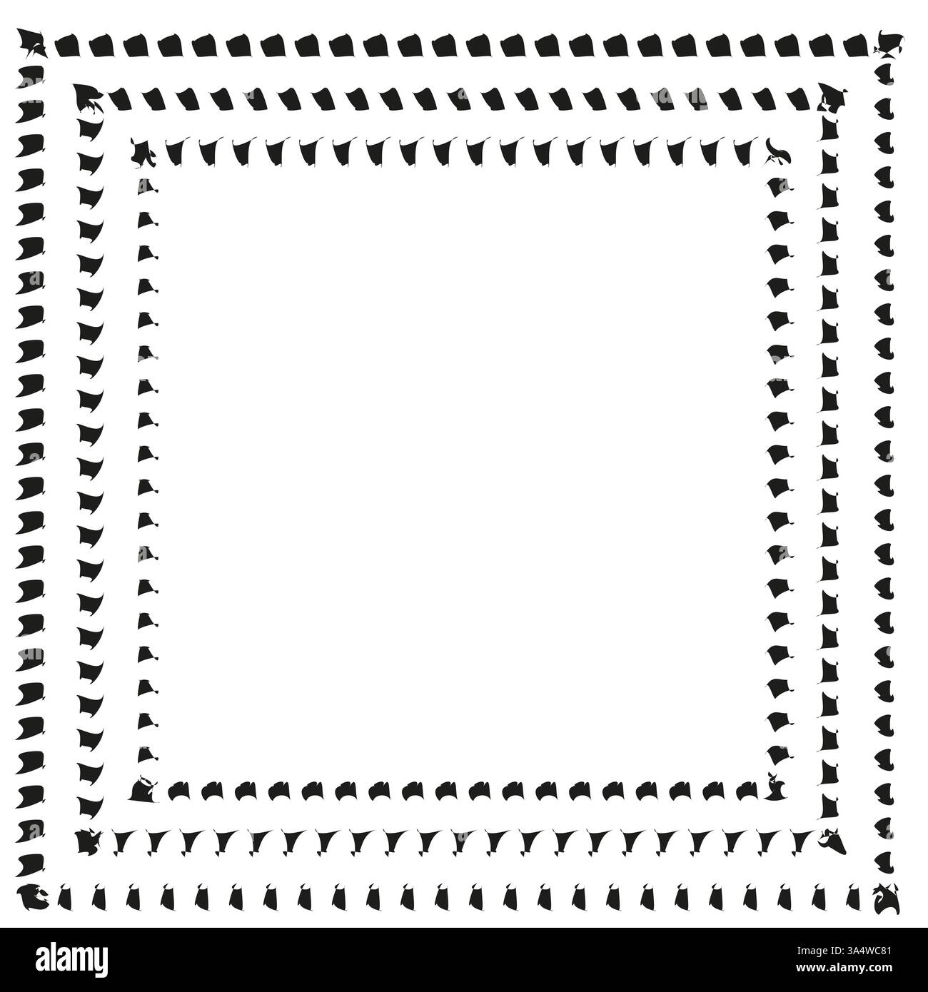 Flag border frame. Decorative geometric shape. Abstract repeating ...