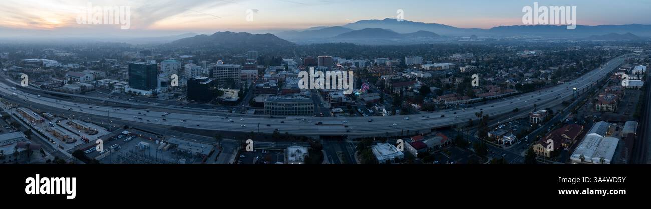 Riverside, California, USA - December 31, 204: A train pulls into the ...