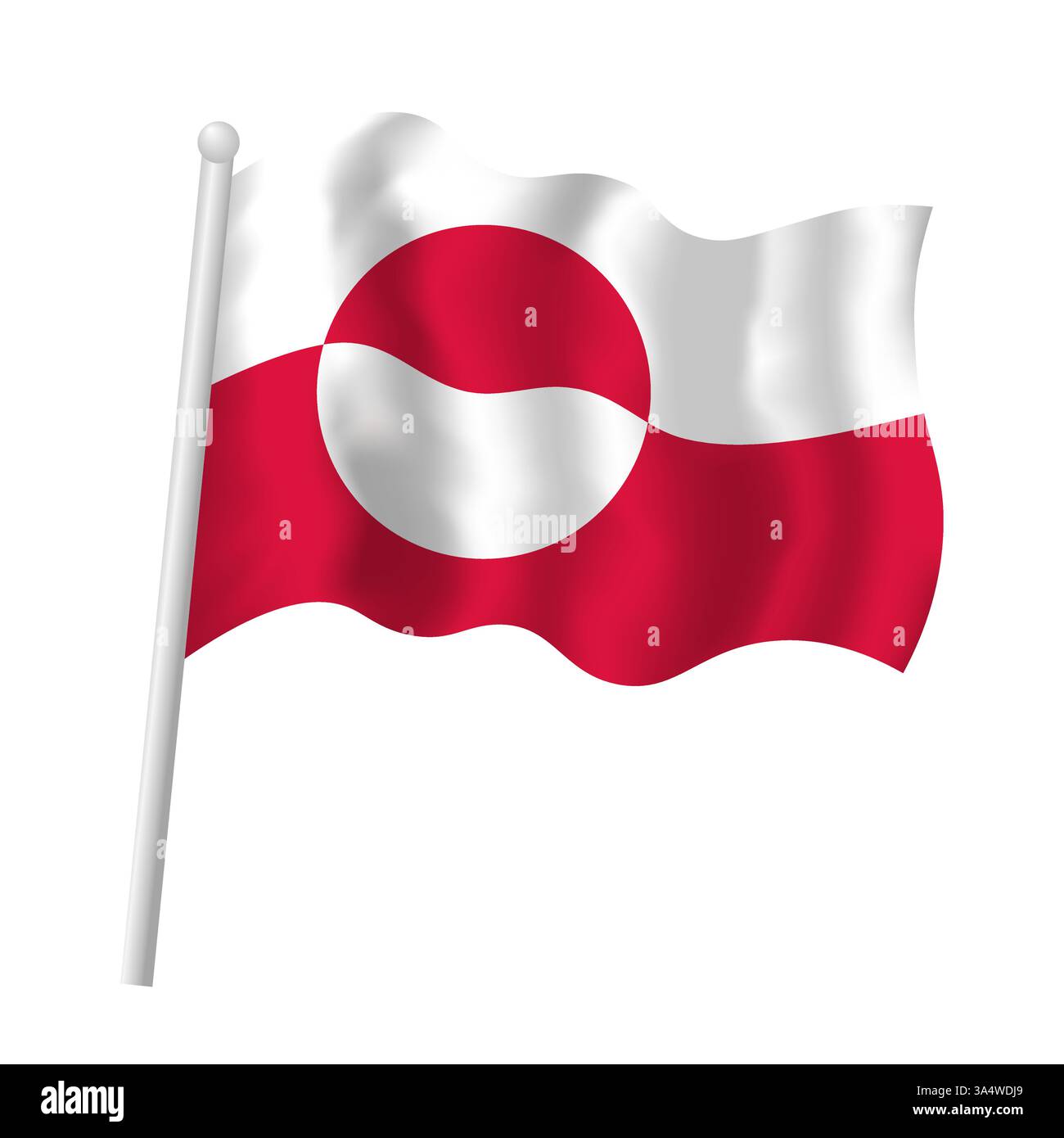 Greenland flag vector isolated object illustration. Greenlandic bicolor ...