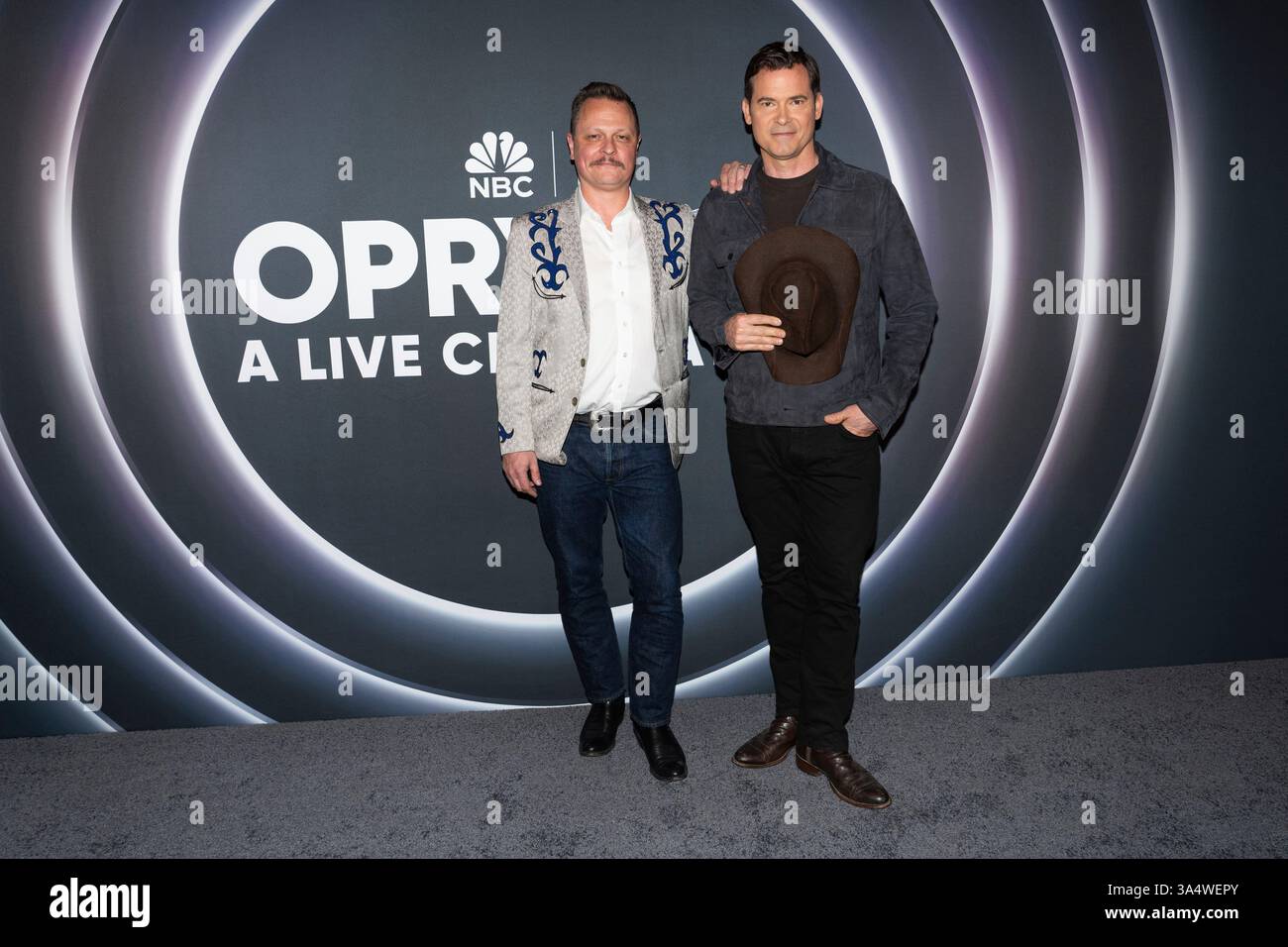 Morgan Jahnig, left, and Ketch Secor of Old Crow Medicine Show arrive ...