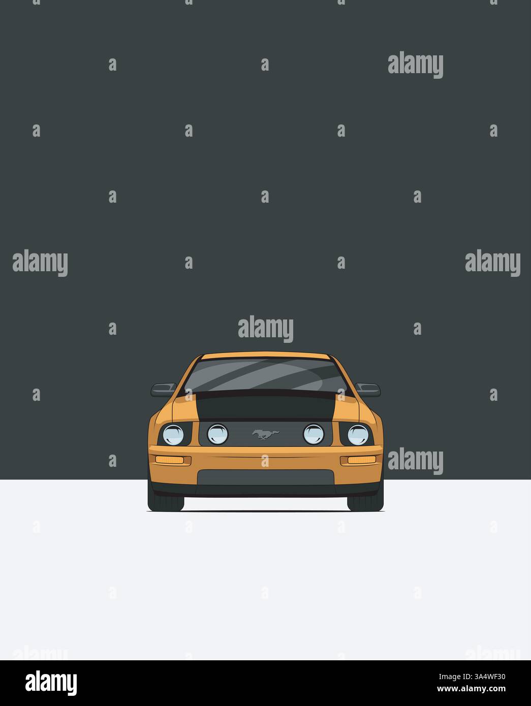 United States, 2007: Ford Mustang GT Coupe. American muscle car. Vector ...