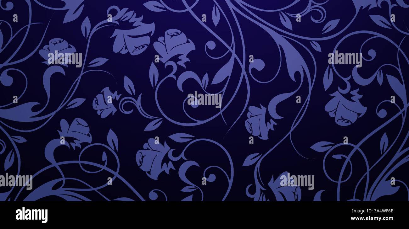 floral pattern with flowers roses decorative dark blue backgrounds for ...