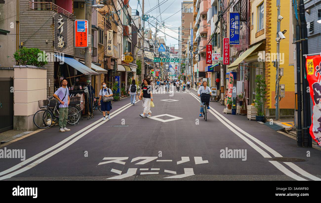 Osaka, Japan - Sep 21 2024, Panoramic view of a neat-looking, quiet ...