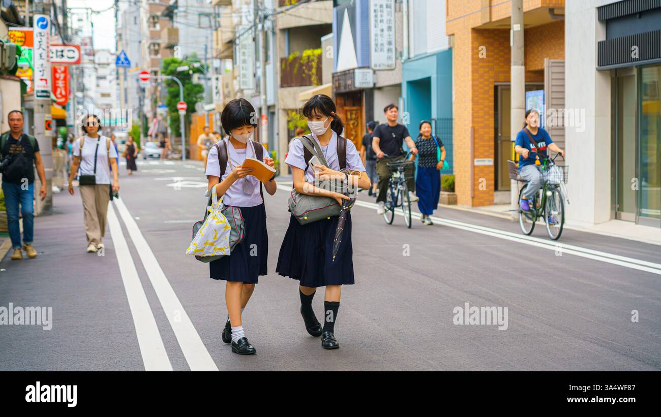 Osaka, Japan - Sep 21 2024, Panoramic view of a neat-looking, quiet ...