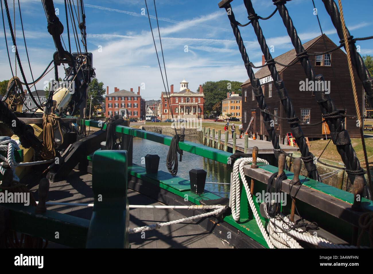 The Friendship of Salem sailboat, Custom house brick historic building ...