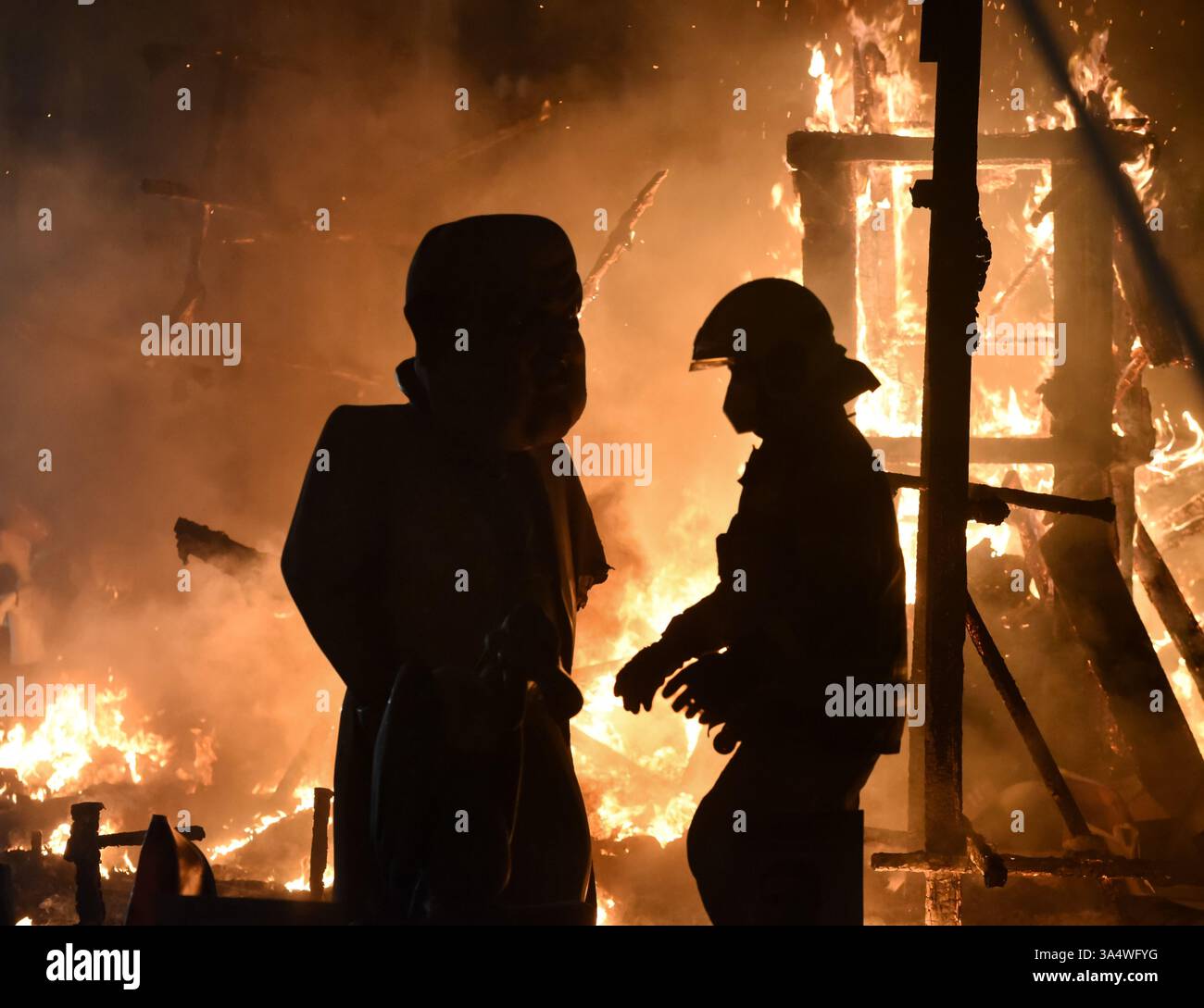 Valencia, Spain - 20th March 2025. During last night of the Fallas ...