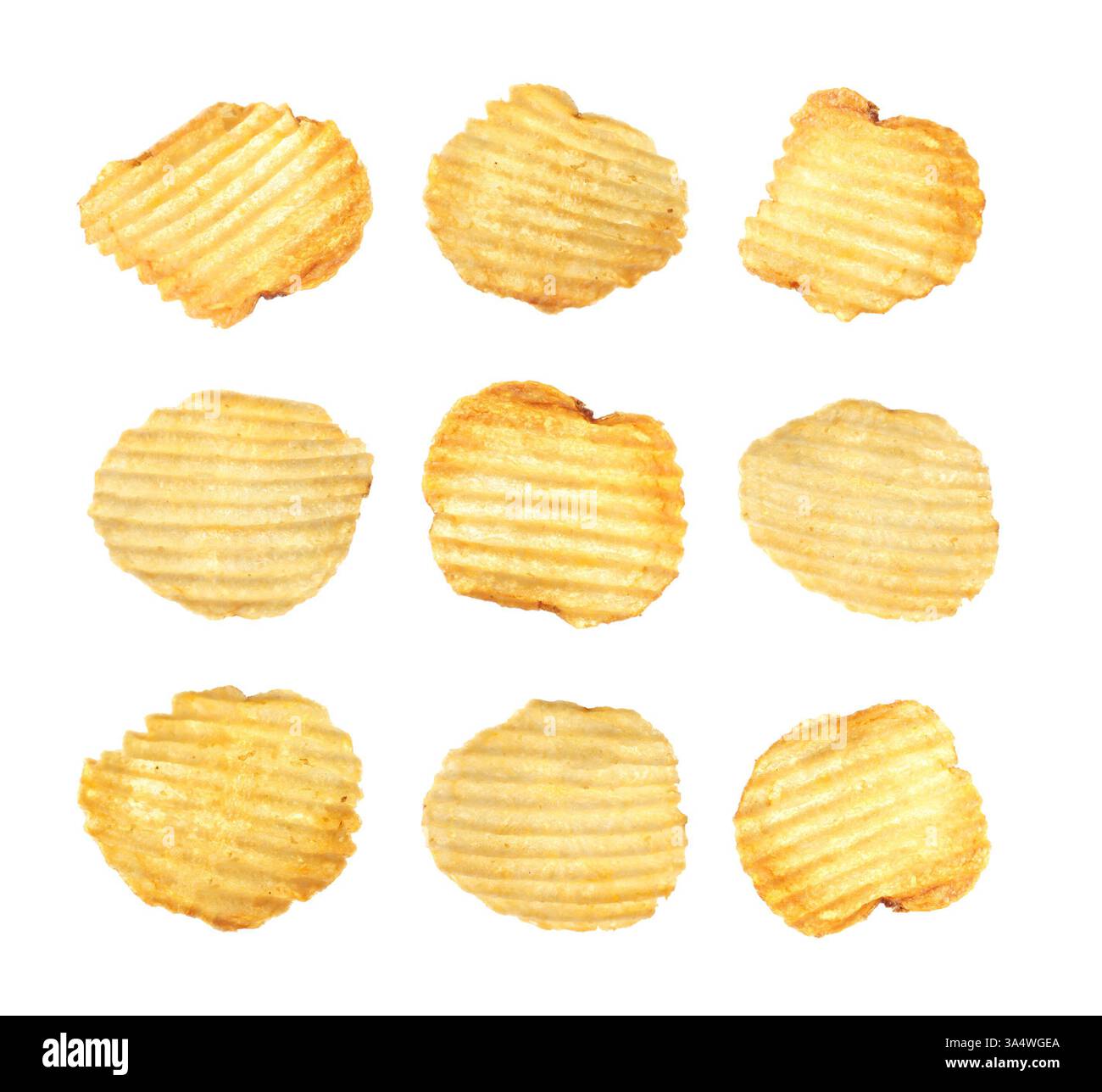 Tasty ridged potato chips on white background, collage Stock Photo - Alamy