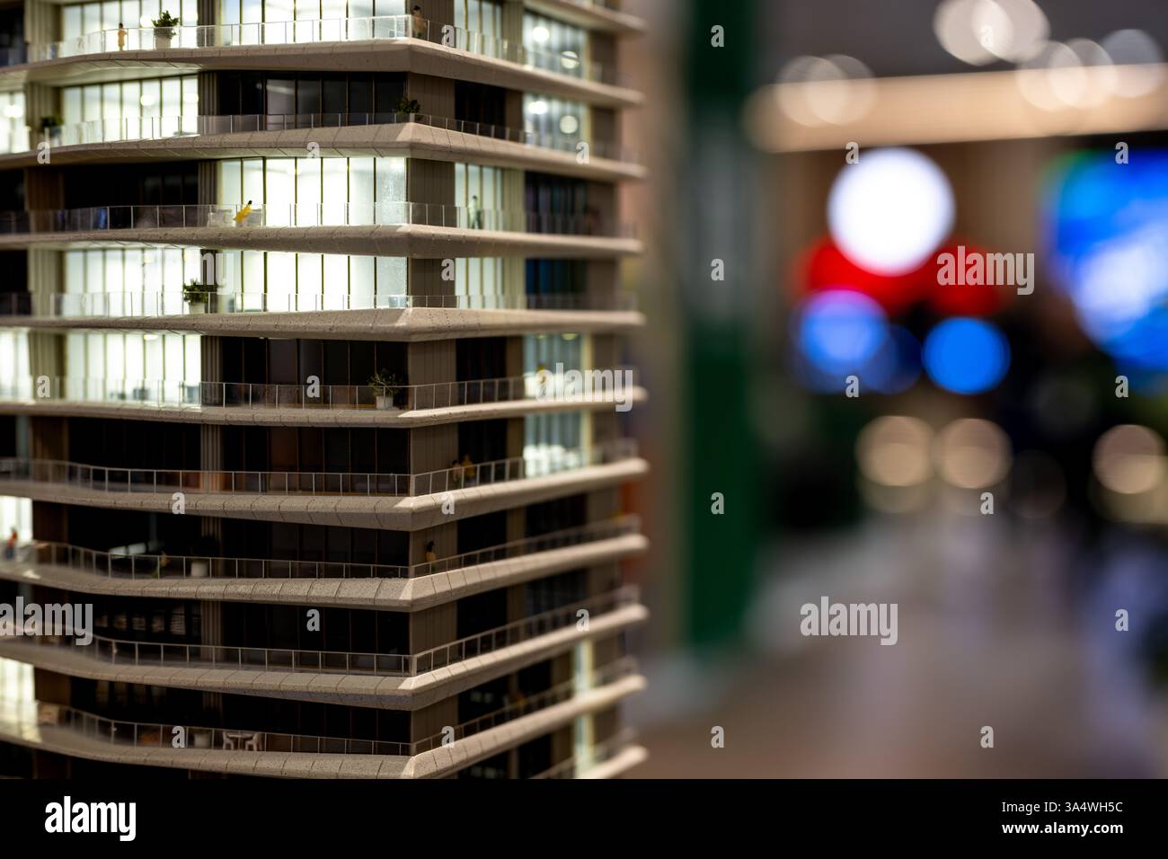 View of a scale model of the ICONIC building project designed by ...