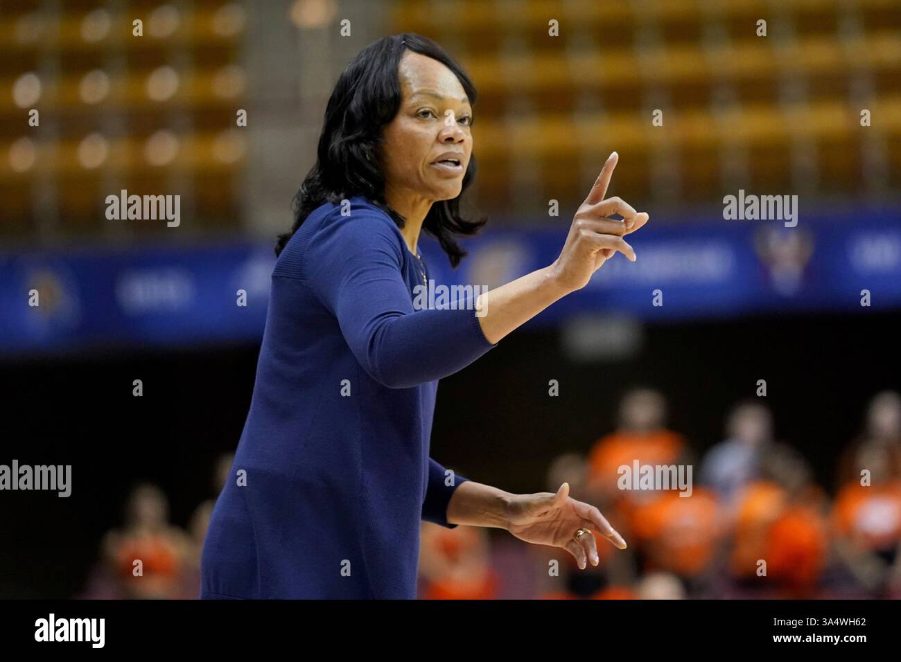 FILE - UNC Greensboro head coach Trina Patterson directs her team in ...