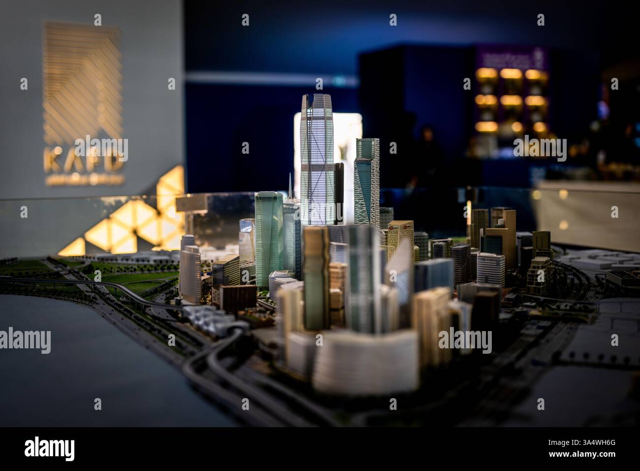 Cannes, France. 12th Mar, 2025. A presentation model of the KAFD (King ...