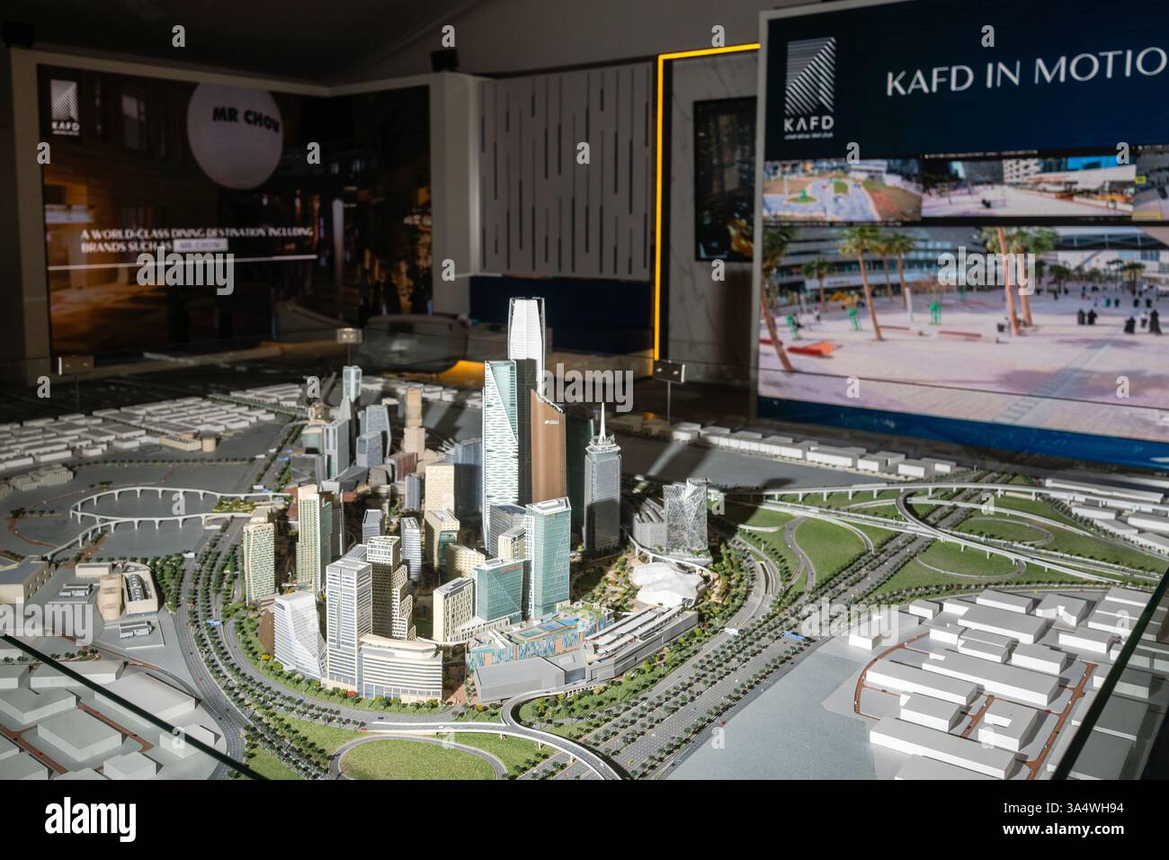 Cannes, France. 12th Mar, 2025. A presentation model of the KAFD (King ...