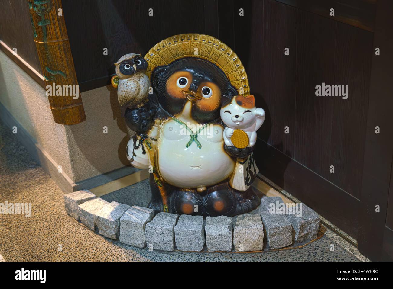 Osaka, Japan - Sep 22 2024, A close-up view of a ceramic figure of a ...