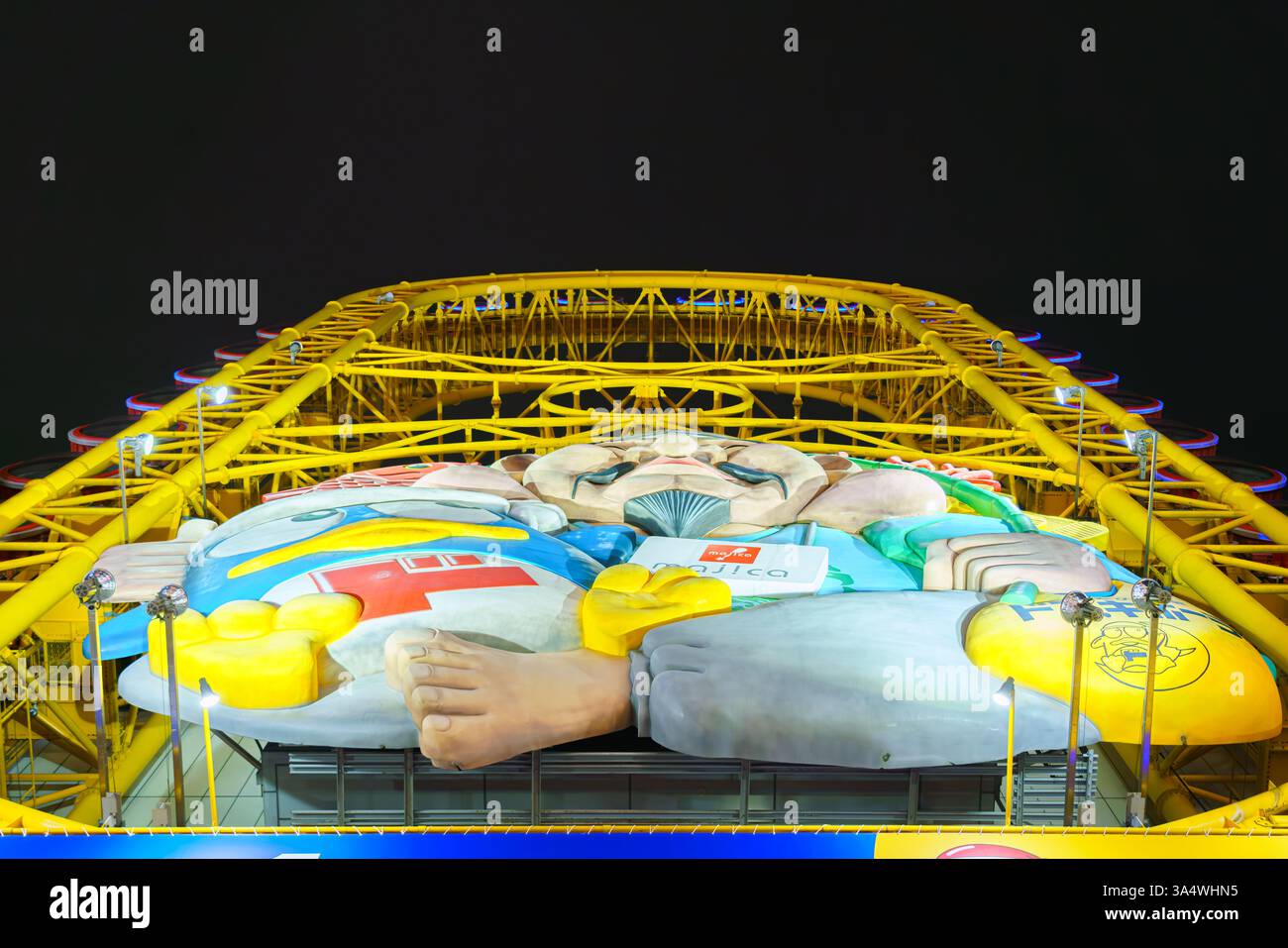 Osaka, Japan - Sep 22 2024, panoramic view from below of Don Quijote ...