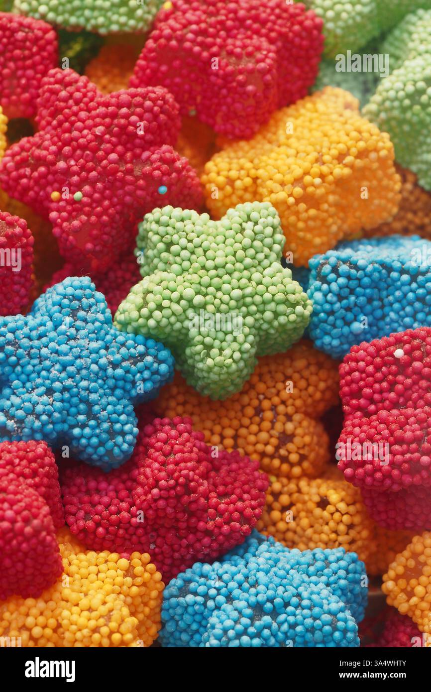 Colorful candy shapes arranged in a playful display Stock Photo - Alamy