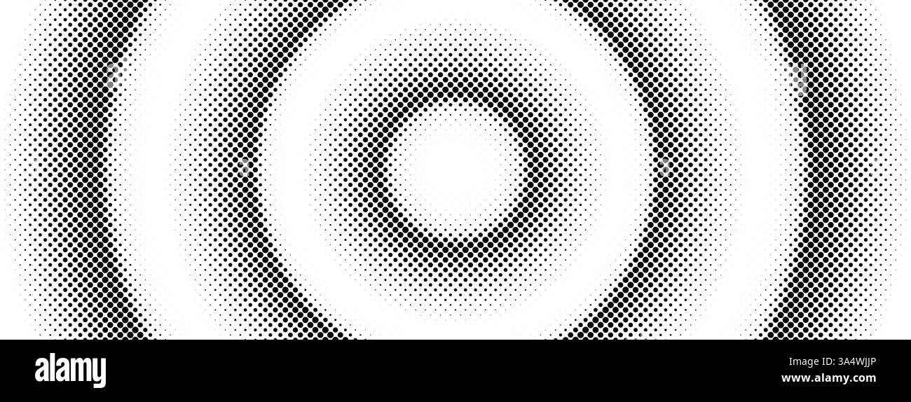 Halftone concentric circle background. Black and white dotted circular ...