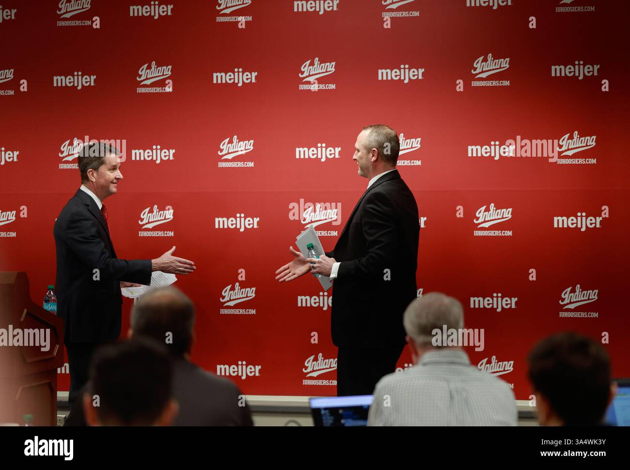 Indiana University Basketball coach Darian DeVries, right, who was ...