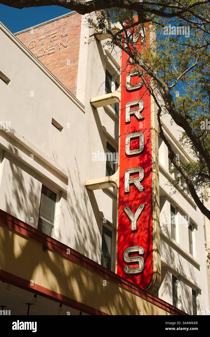 Editorial Use Only March 19, 2025 St. Petersburg, FL, USA. McCrory Stores red vertical sign on ...