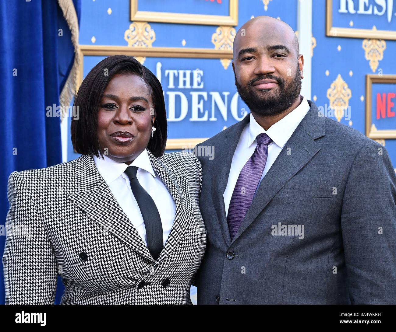 Robert Sweeting and Uzo Aduba arriving at Netflix’s “The Residence ...