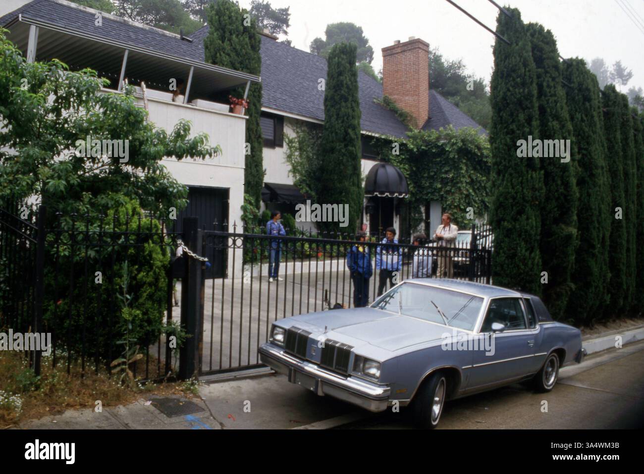 A car seen blocking the driveway of Peter Holm's and Joan Collins ...