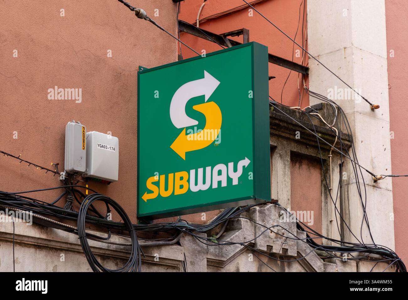 Subway logo restaurant sign, Subway is an American multinational fast ...