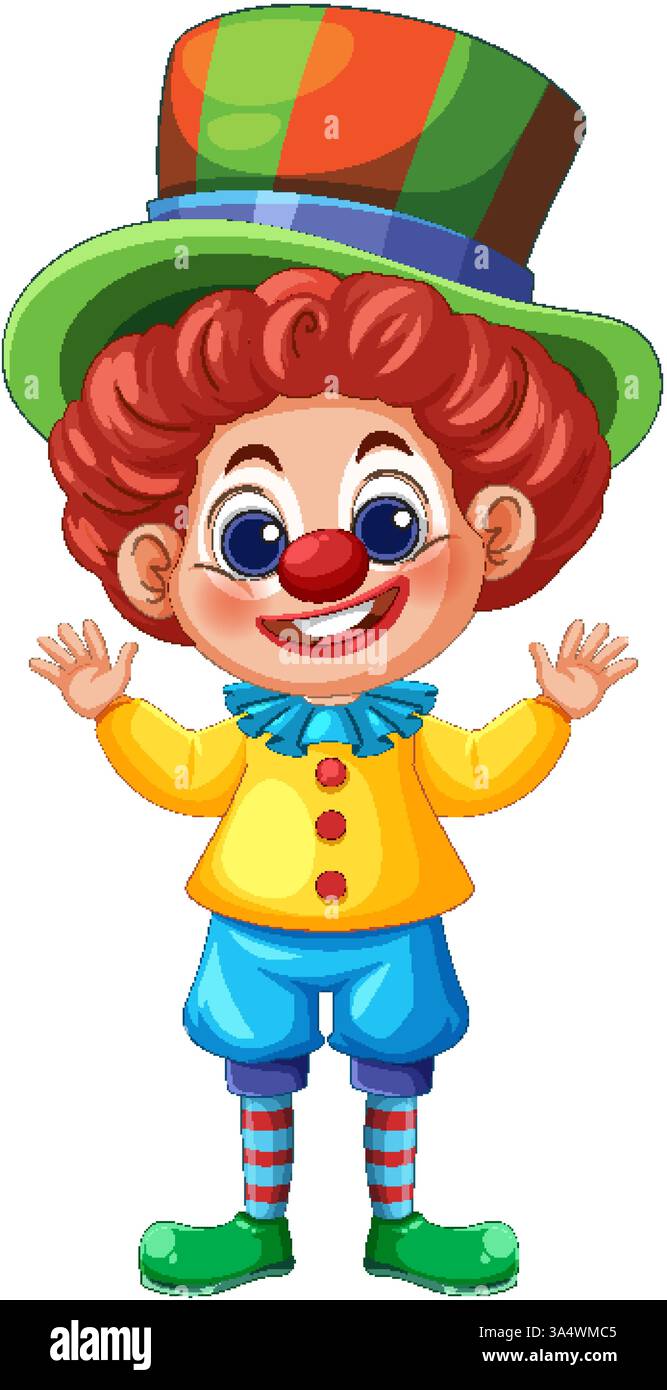 Vibrant vector illustration of a clown with bright colors and playful ...