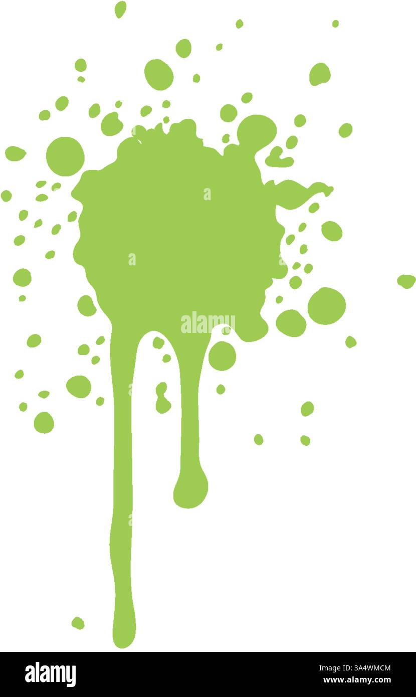 Dynamic green paint splash vector illustration with bold drips and ...