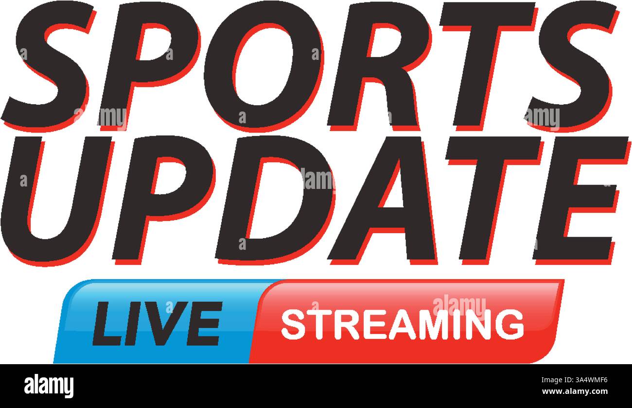 Bold vector illustration for sports updates with live streaming ...