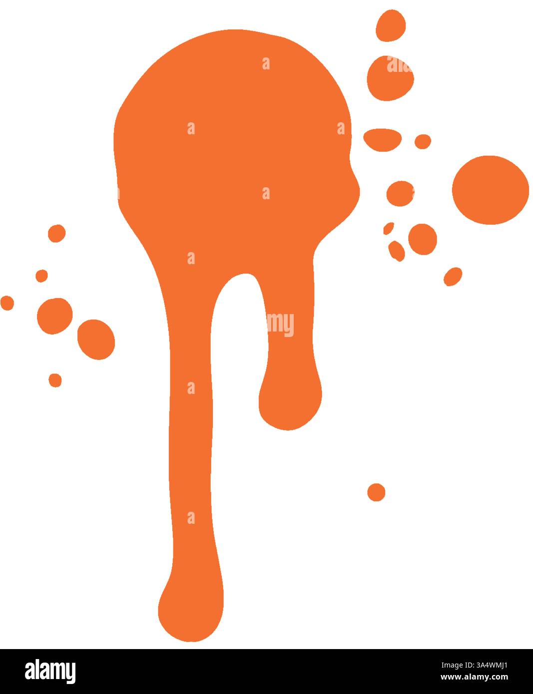 Dynamic vector illustration of an orange paint splash, showcasing bold ...