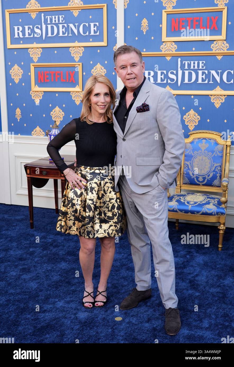 Spencer Garrett, right, a cast member in "The Residence," poses with ...
