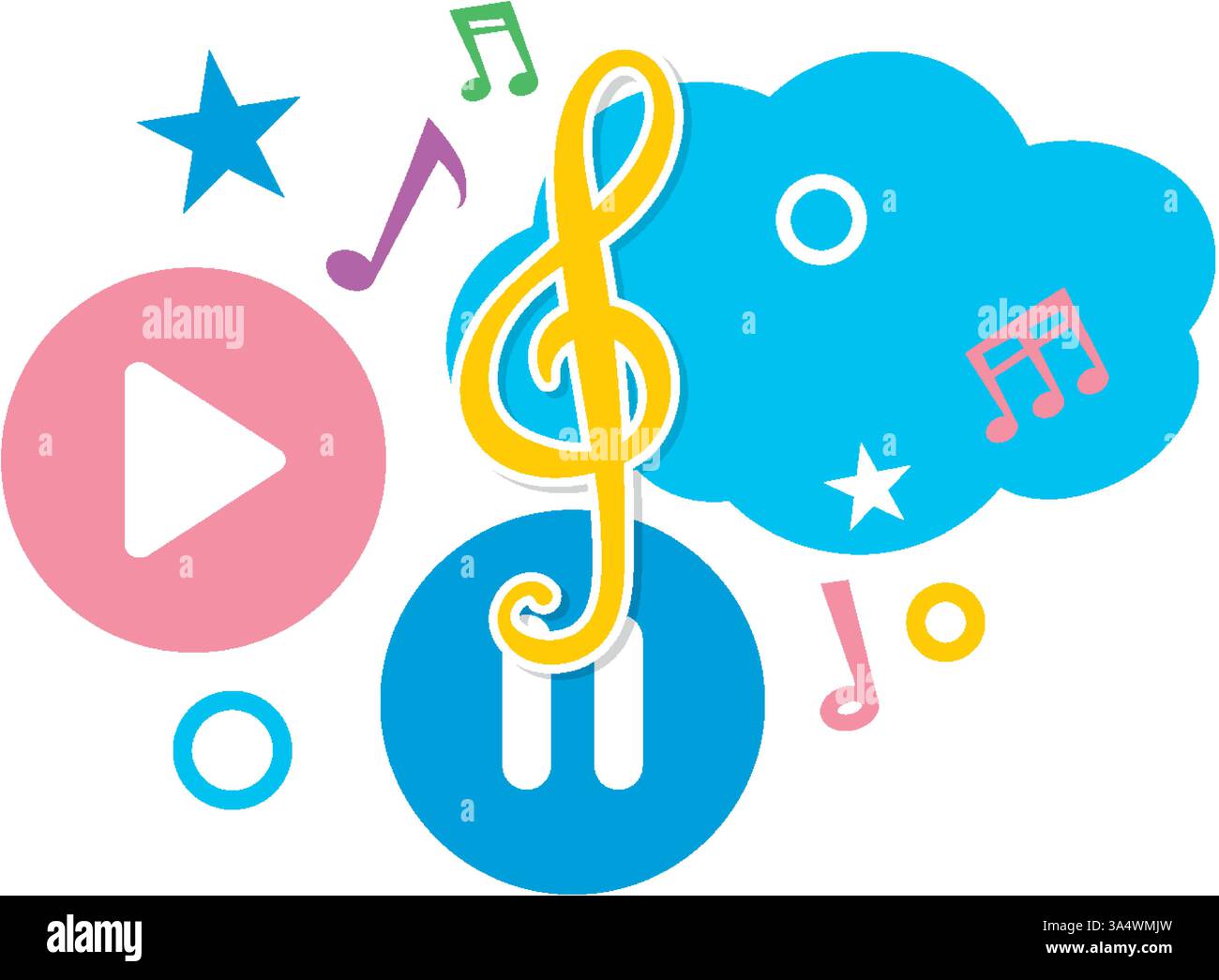 Vibrant music symbols with playful design elements Stock Vector Image ...