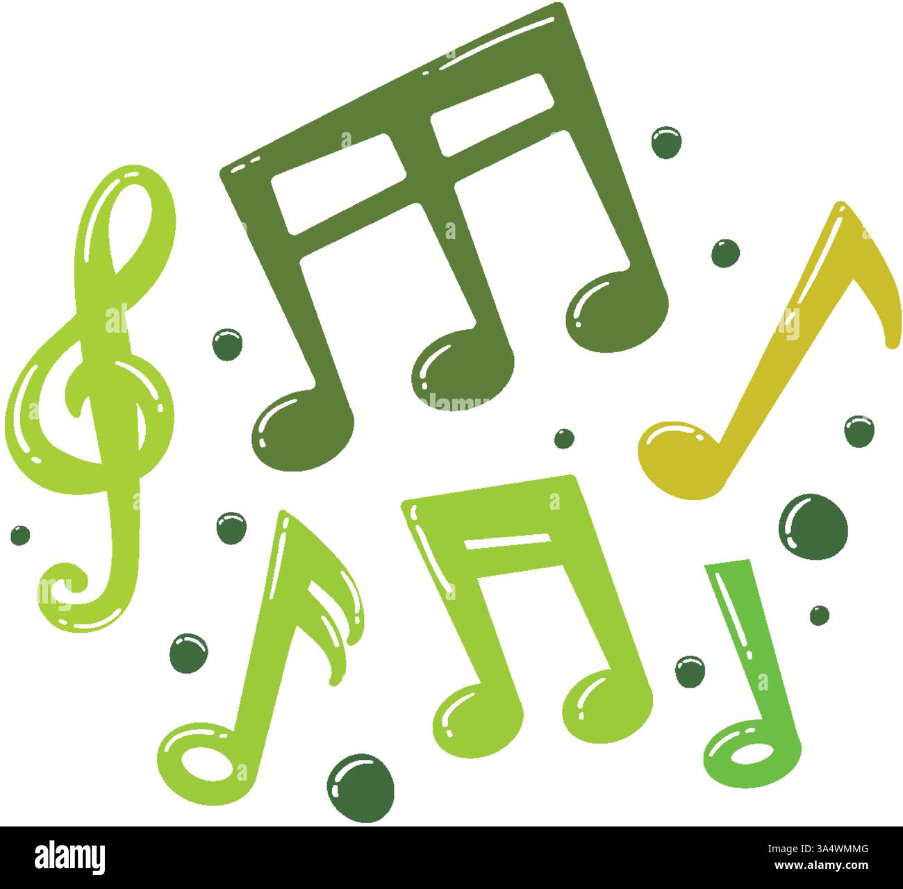 Vibrant music notes in various green shades Stock Vector Image & Art ...