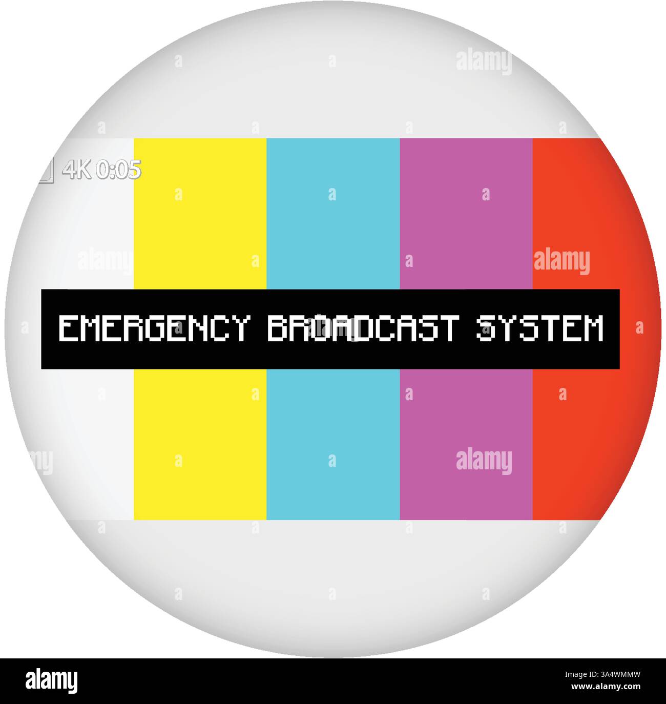 Bold, colorful vector illustration of a classic emergency broadcast ...