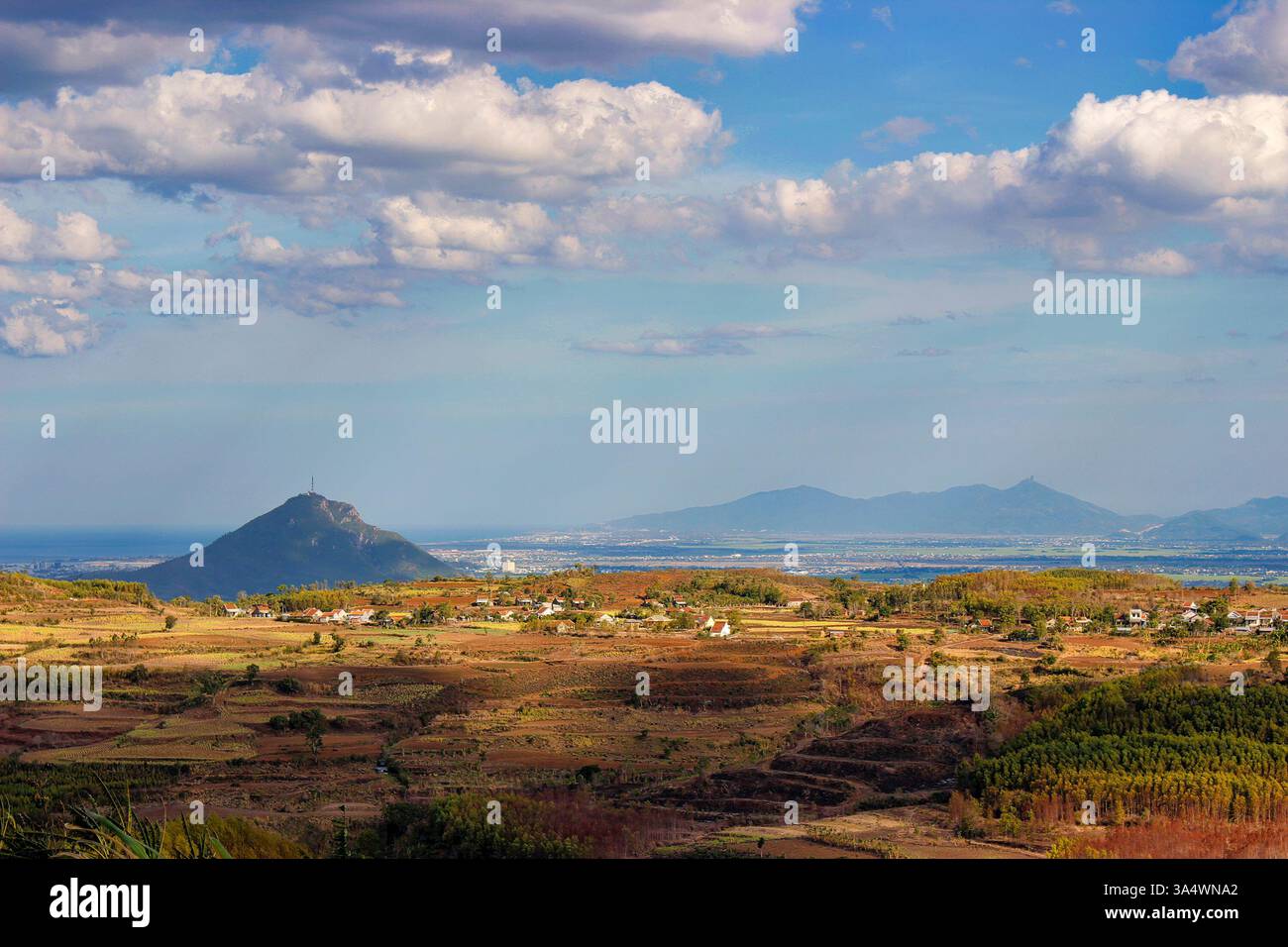 Chop Chai Mountain and part of Tuy Hoa city in the afternoon sunlight ...