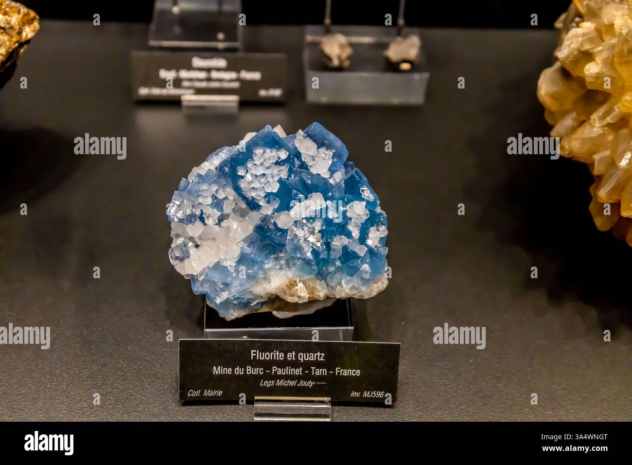 Crystals and gemstones in the Crystal museum in Chamonix. Unusual ...