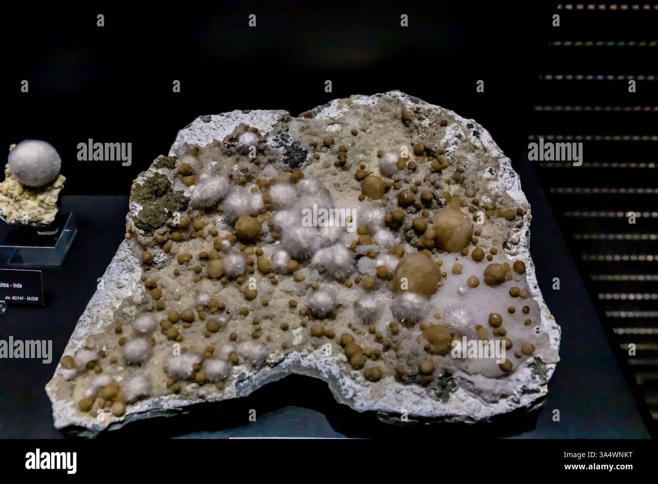 Crystals and gemstones in the Crystal museum in Chamonix. Unusual ...