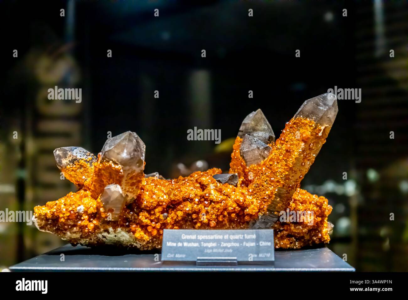 Crystals and gemstones in the Crystal museum in Chamonix. Unusual ...