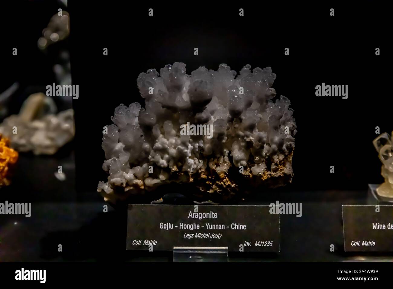 Crystals and gemstones in the Crystal museum in Chamonix. Unusual ...