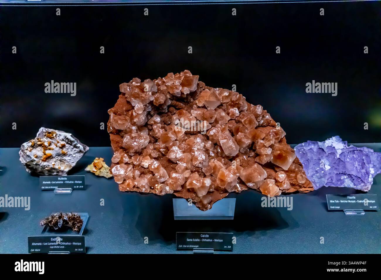 Crystals and gemstones in the Crystal museum in Chamonix. Unusual ...