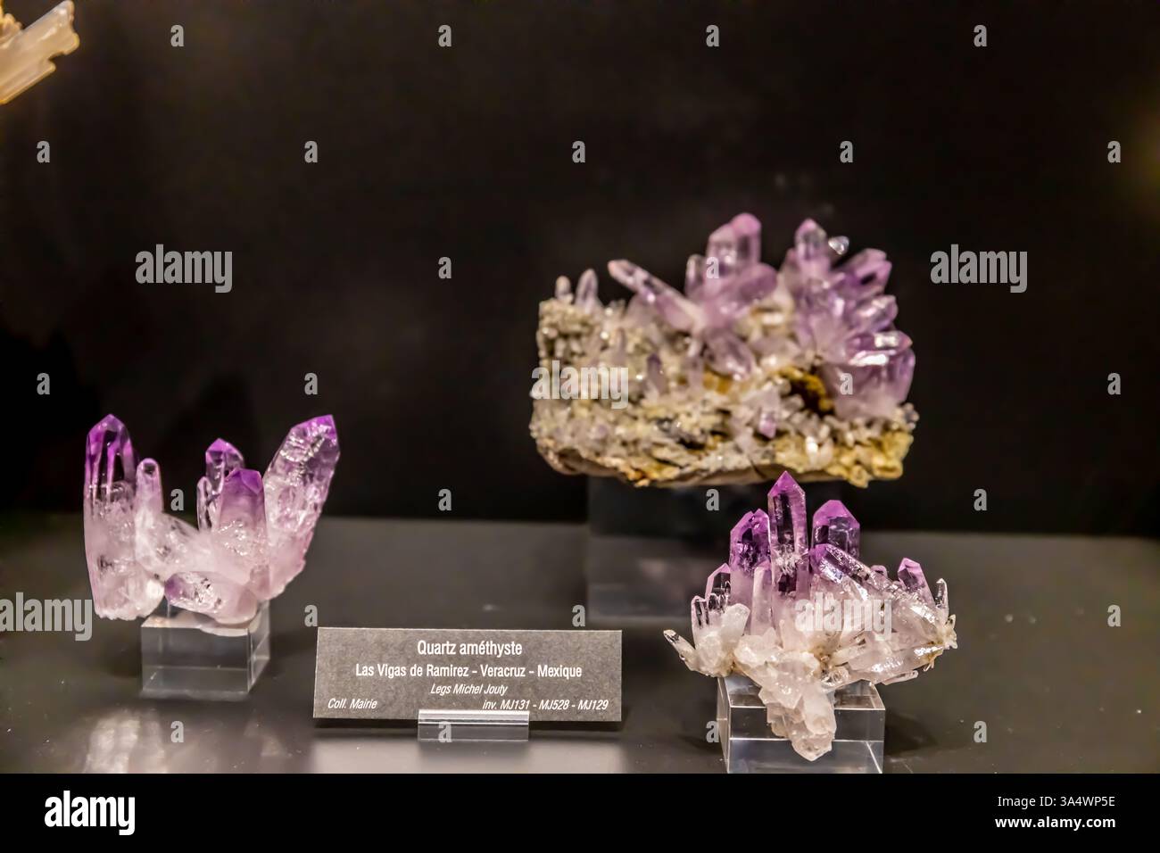 Crystals and gemstones in the Crystal museum in Chamonix. Unusual ...