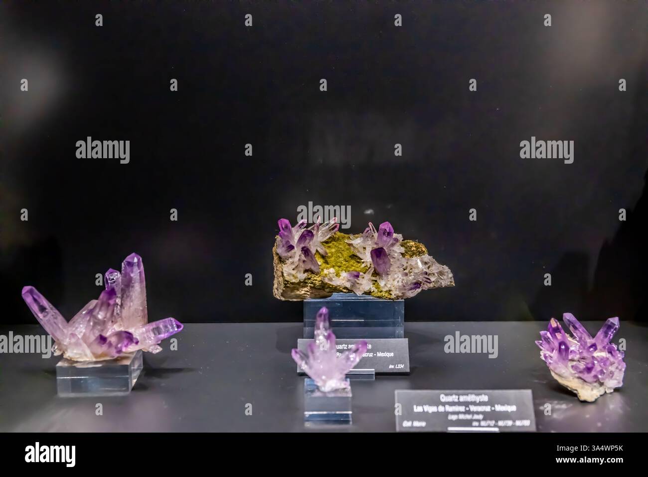 Crystals and gemstones in the Crystal museum in Chamonix. Unusual ...